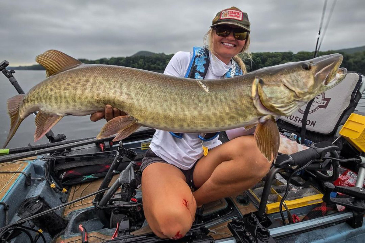 Muskie Bites Into Angler (Video) | Kayak Angler